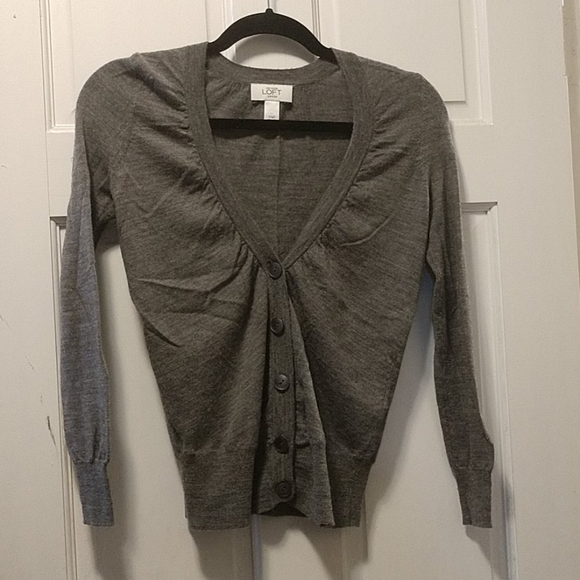 LOFT | Sweaters | Loft Gray Cardigan | Poshmark
